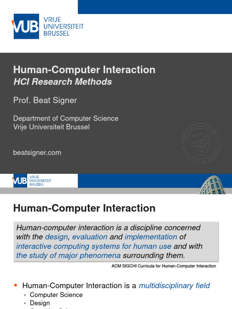 HCI Research Methods Human Computer Inte | PDF | Human–Computer ...