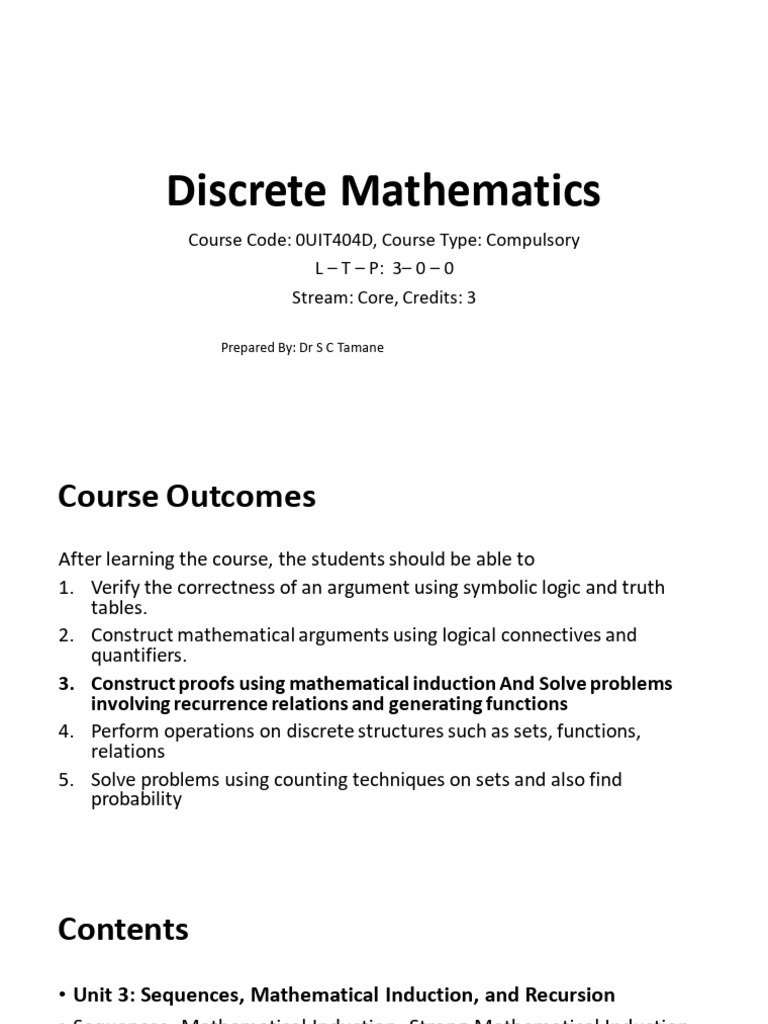 Unit 3 MI | PDF | Summation | Discrete Mathematics
