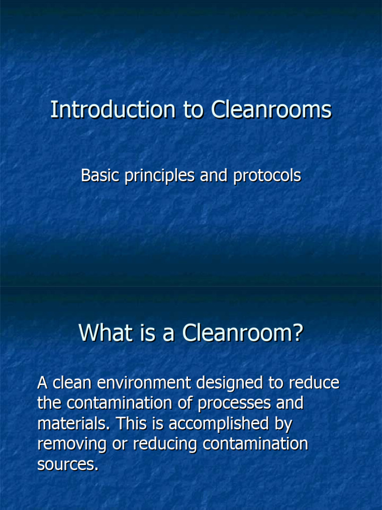 Introductionto Cleanrooms | PDF