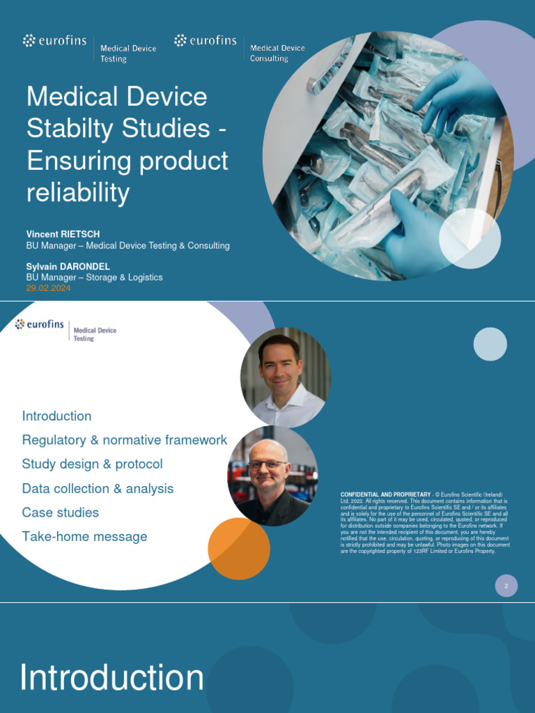 2024 Webinar Medical Device Stability Studies - Ensuring Product Reliability - Sylvain Darondel ...