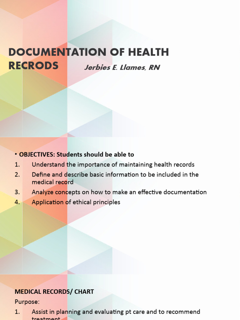 Documentation of Health Records | PDF | Career & Growth | Self-Improvement