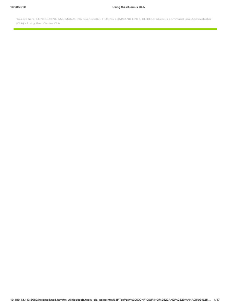 nGeniusONE Online Help - Using The Ngenius CLA | PDF | Command Line Interface | Computer File