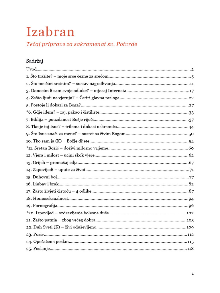 Izabrani - Tecaj Za Krizmanik | PDF