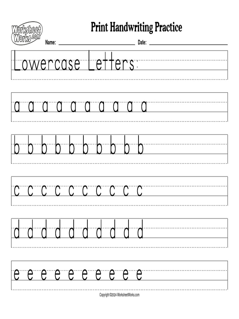 WorksheetWorks Print Handwriting Practice 1 | PDF WorksheetWorks Print Handwriting Practice 1 | PDF