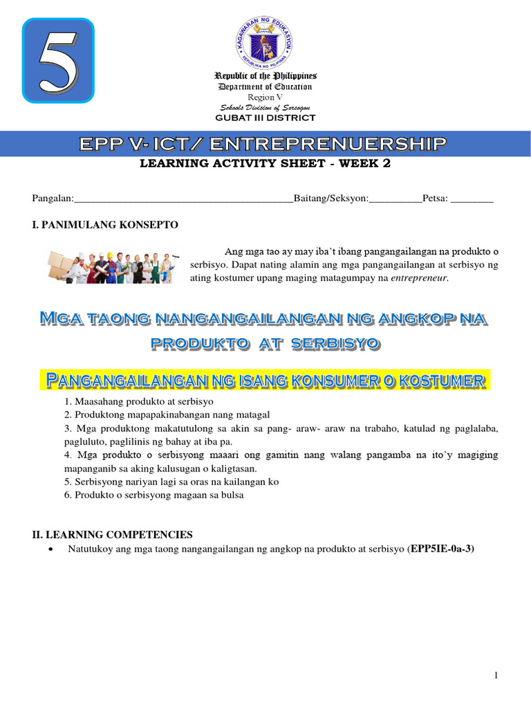 Epp5 Ict Entrep Week-2 | PDF