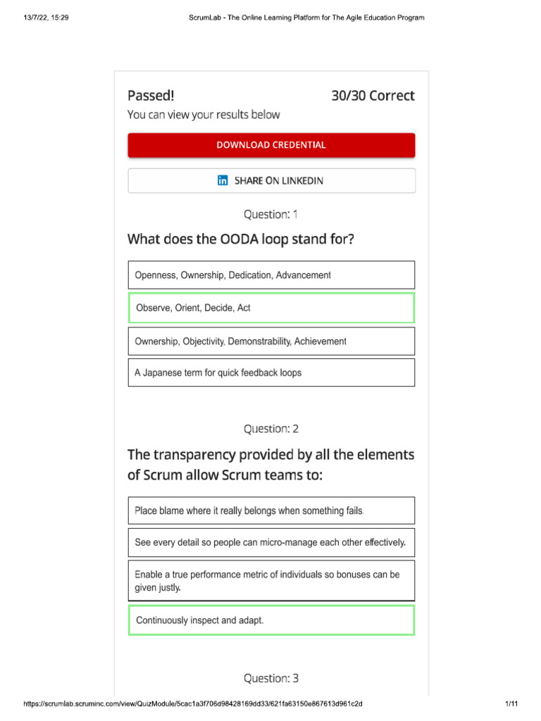 Scrum Master Exam | PDF