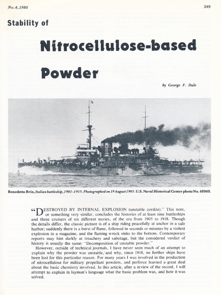 Stability of Nitrocellulose-Based Powder | PDF