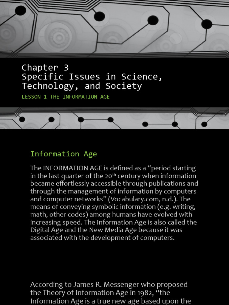 Chapter 3 Lesson 1 The Information Age | PDF | Internet | Writing