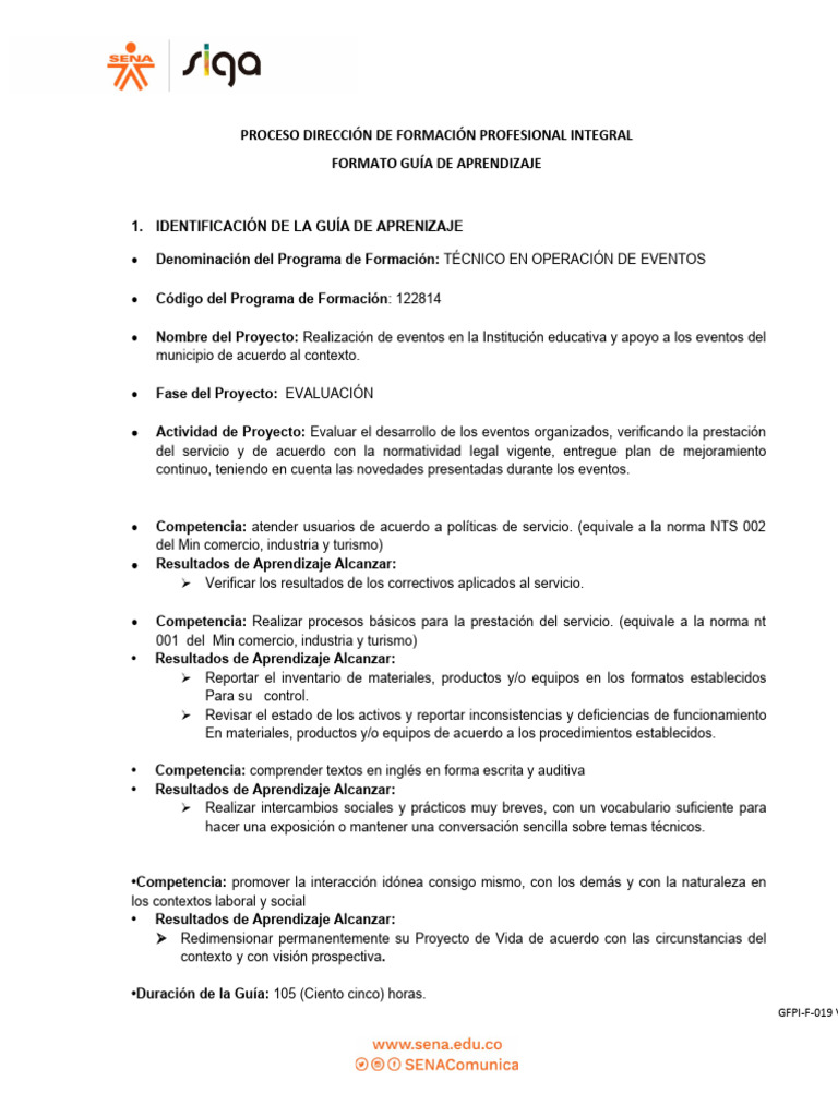 Gfpi-F-019 Guia de Aprendizaje Evaluación | Descargar gratis PDF | Evaluación | La satisfacción ...