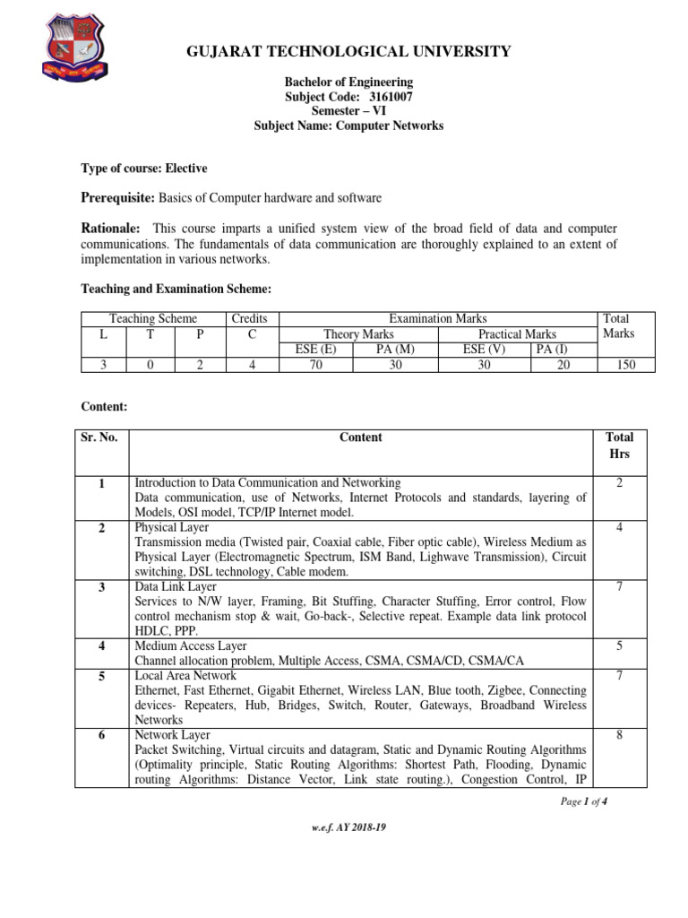 Gtu Paper | PDF | Computer Network | Ethernet