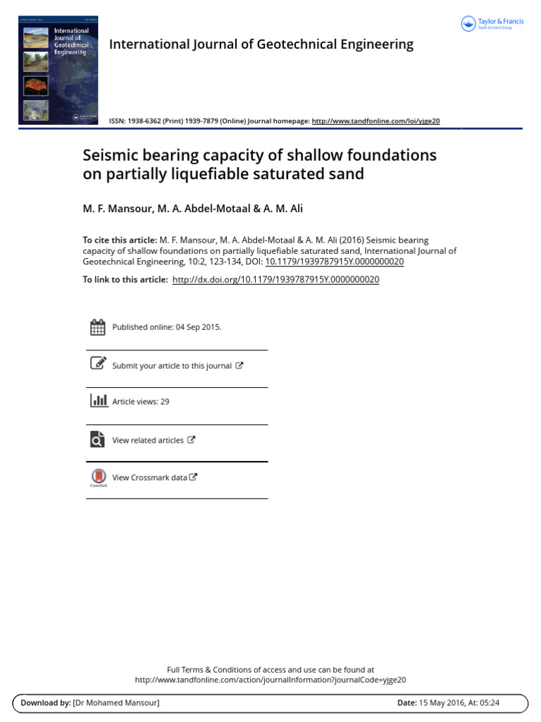 19 Seismic Bearing Capacity of Shallow Foundations On Partially Liquefiable Saturated Sand | PDF ...