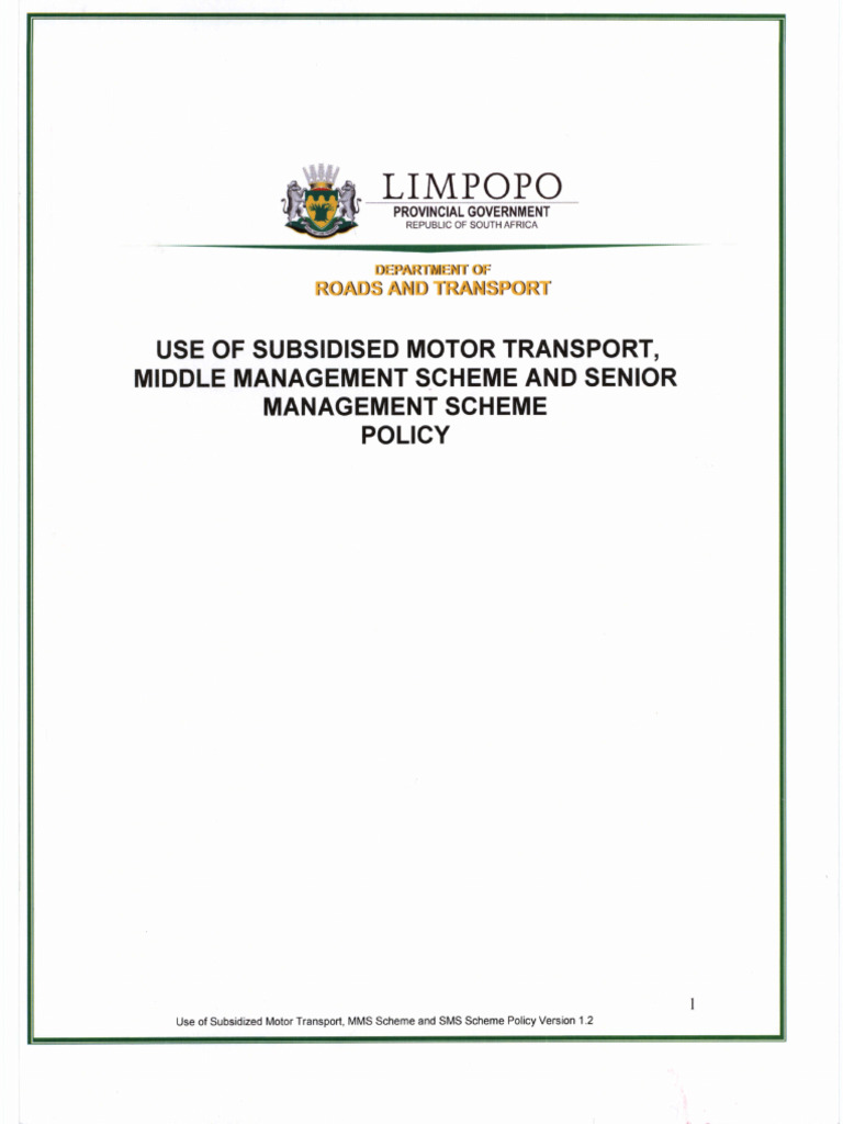 Subsidised Motor Transport Policy | PDF | Transport | Subsidy