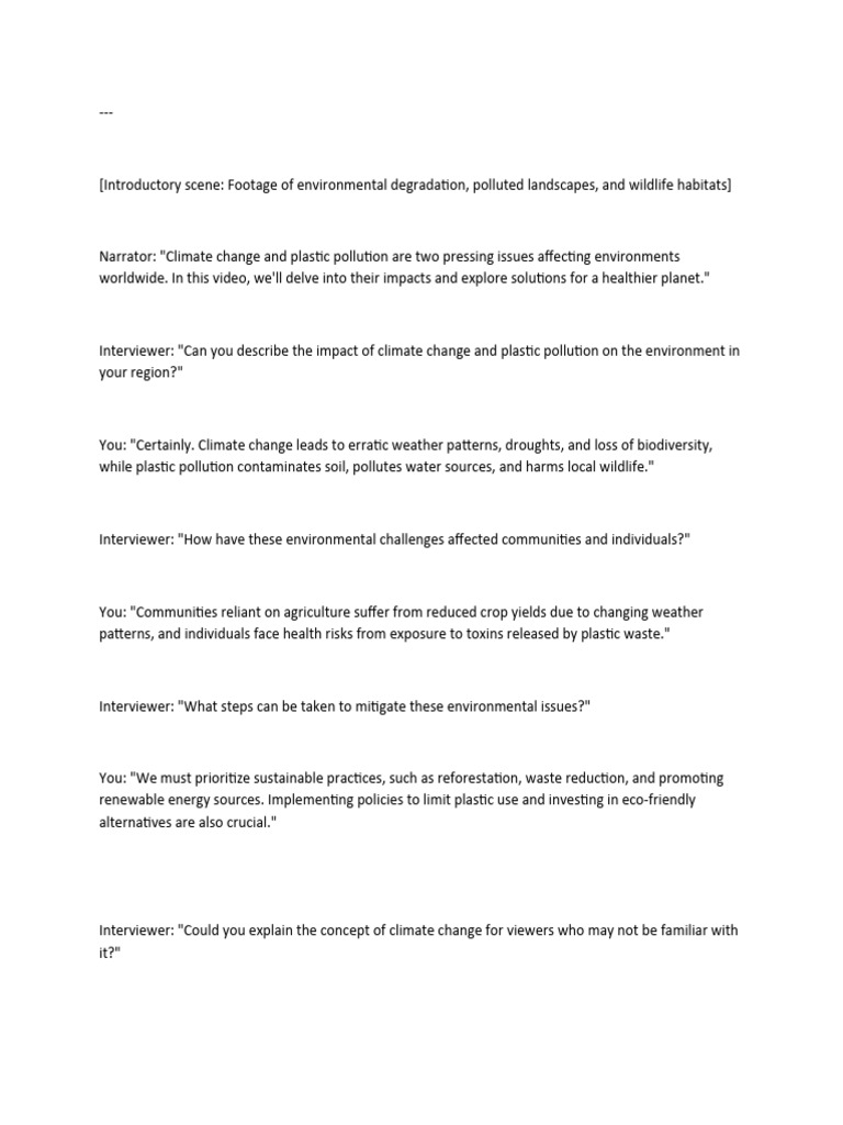 Climate Change and Plastic Pollution Solutions | PDF | Climate Change ...