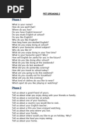 Cambridge B1 Preliminary (PET) - Exam 1 - Speaking | PDF