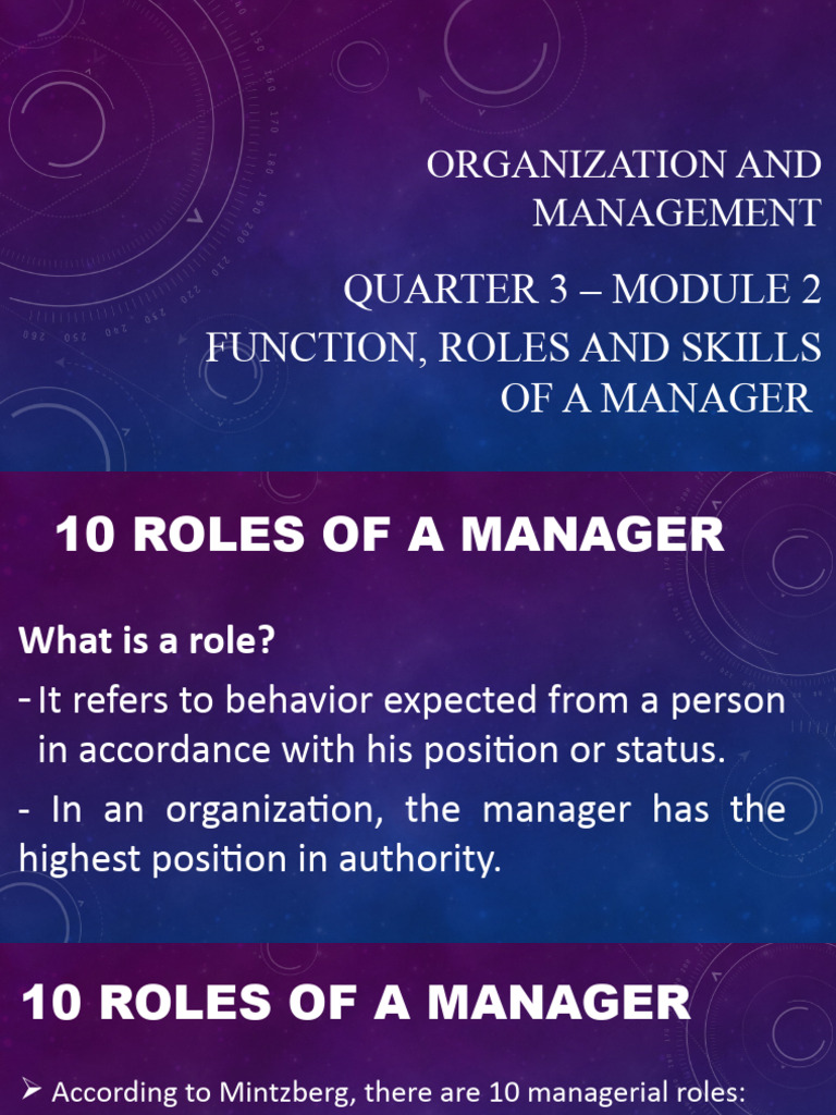 MODULE 2 - LESSON 2 10 ROLES OF A MANAGER | PDF | Entrepreneurship ...