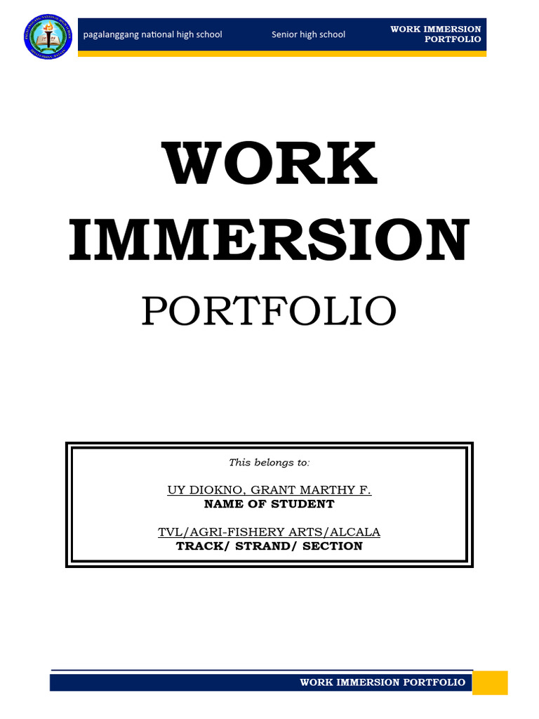 Work Immersion Portfolio Gm | PDF