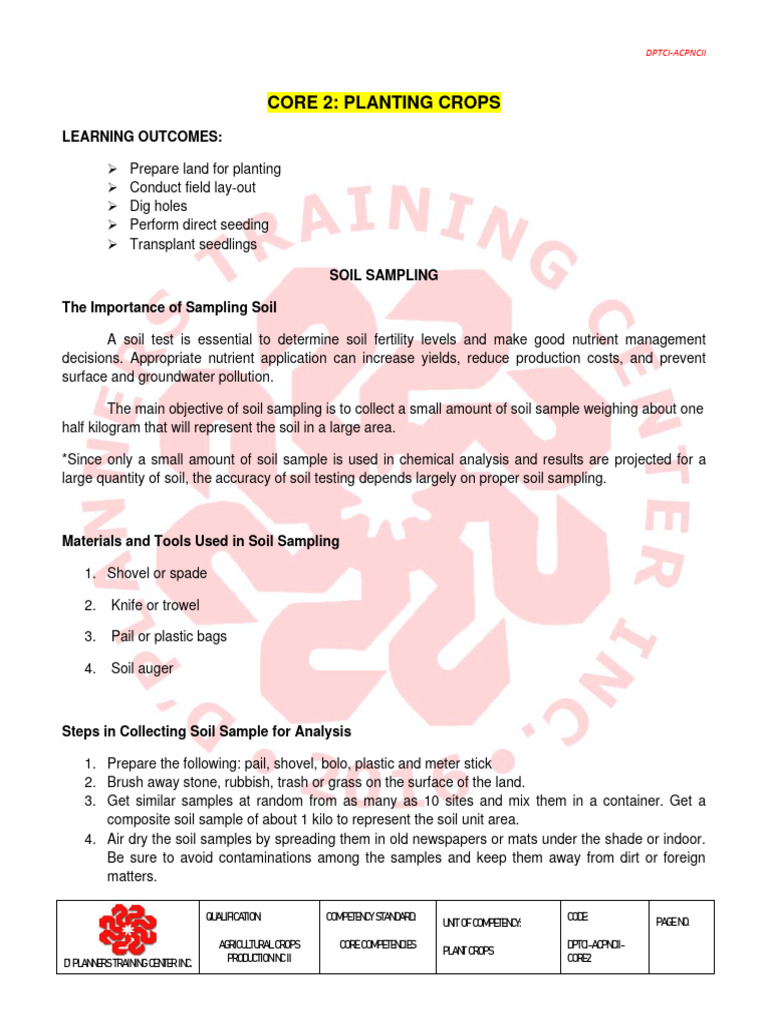 Core 2 Plant Crops | Download Free PDF | Tillage | Mulch