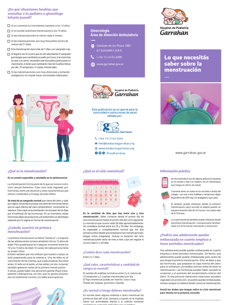Triptico_Menstruacion | PDF | Menstruación | Ciclo menstrual