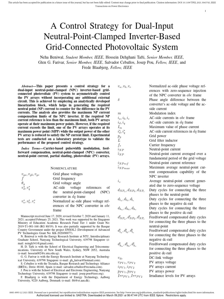 A Control Strategy For Dual-Input PV | PDF | Photovoltaics ...