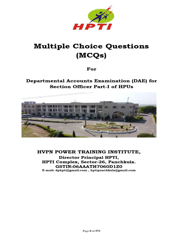 Updated MCQ Booklet SO Part-I | PDF | Debits And Credits | Expense