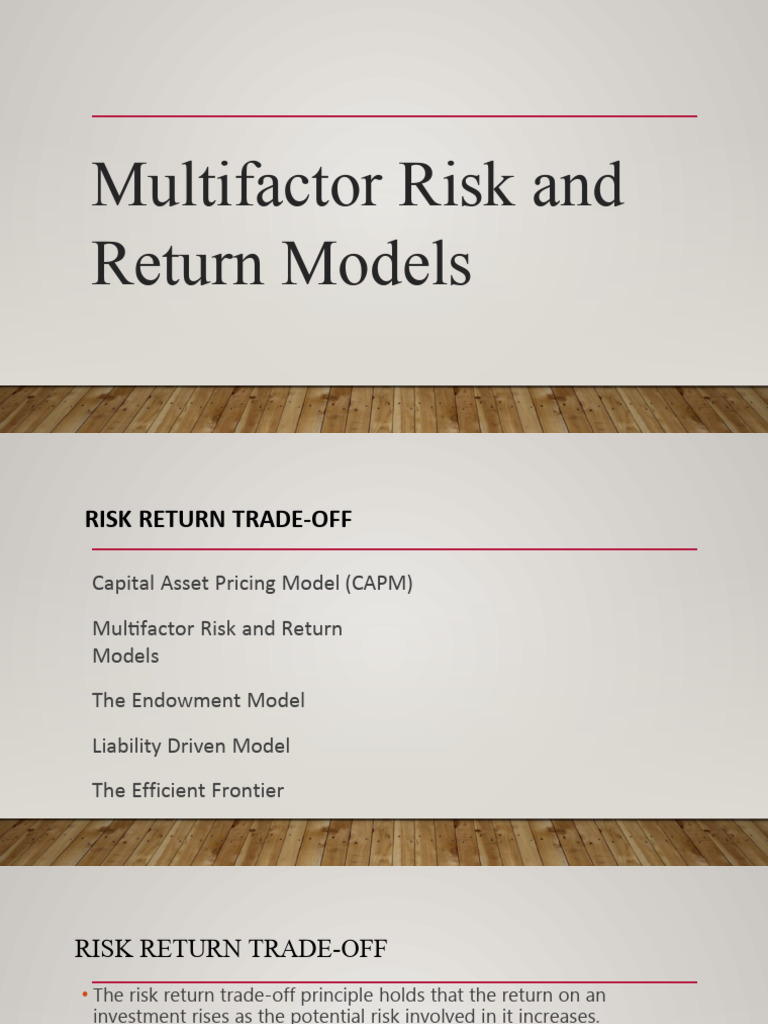 Multifactor Risk and Return Models Explained | PDF | Capital Asset ...