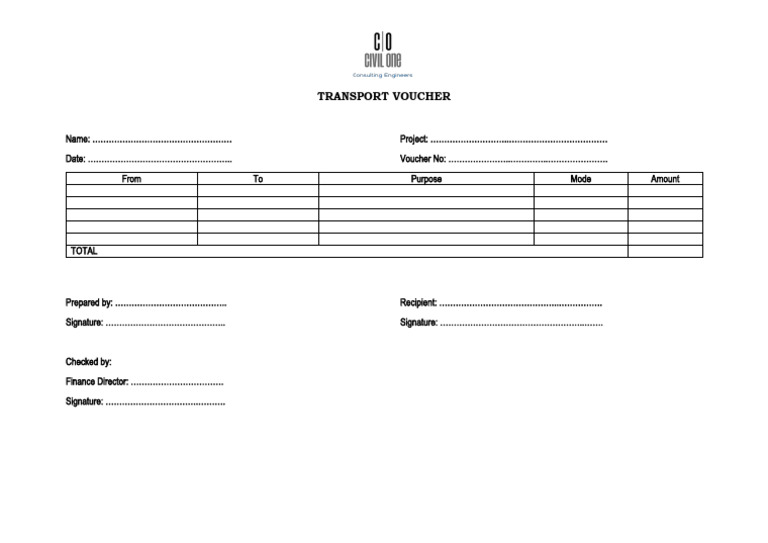 Transport Voucher | PDF | Finance & Money Management