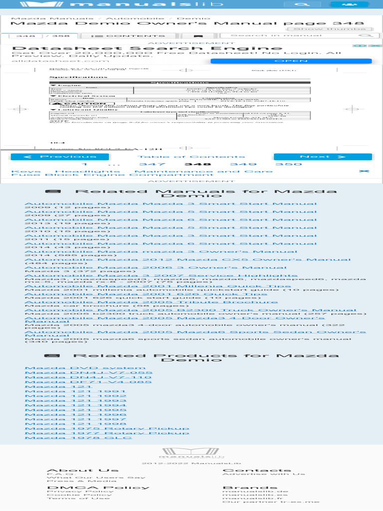 Mazda Demio Owner's Manual (Page 348 of 358) ManualsLib | PDF | Manual Transmission | Motor ...