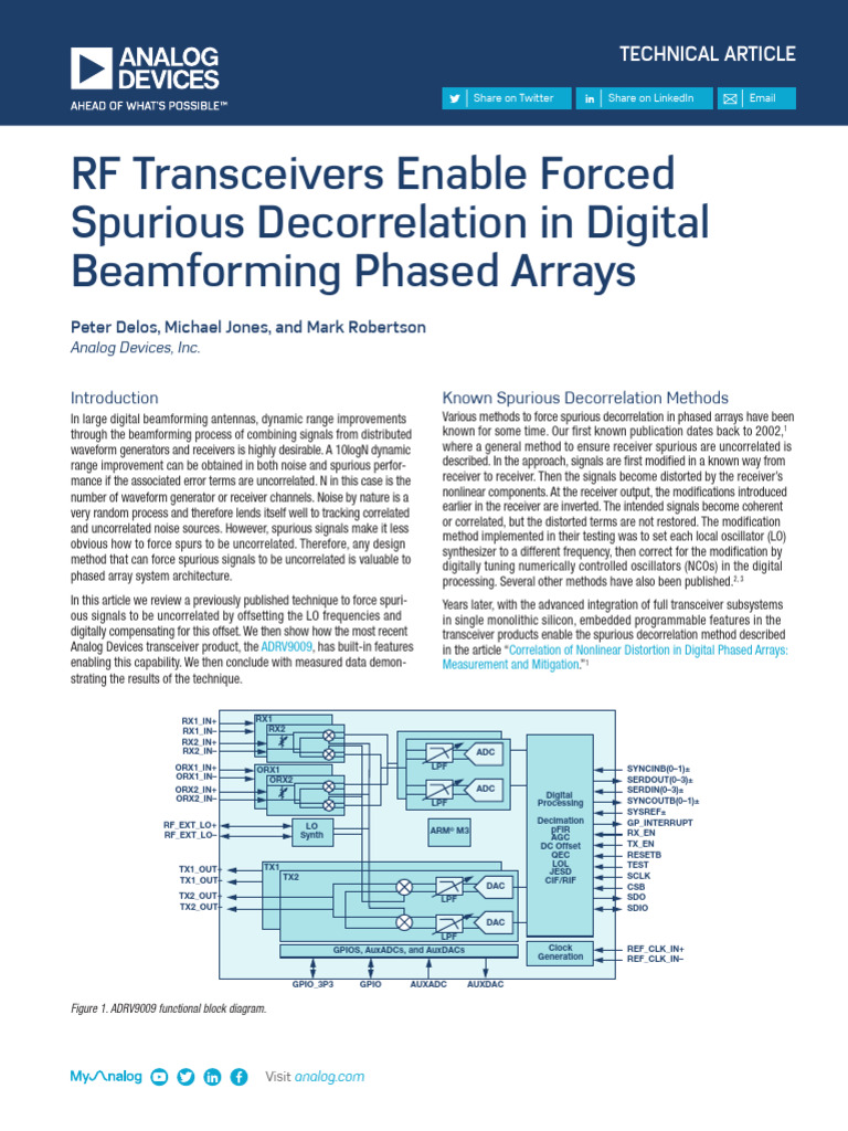 Spurious Decorrelation in Phased Arrays | PDF | Modulation | Analog Devices