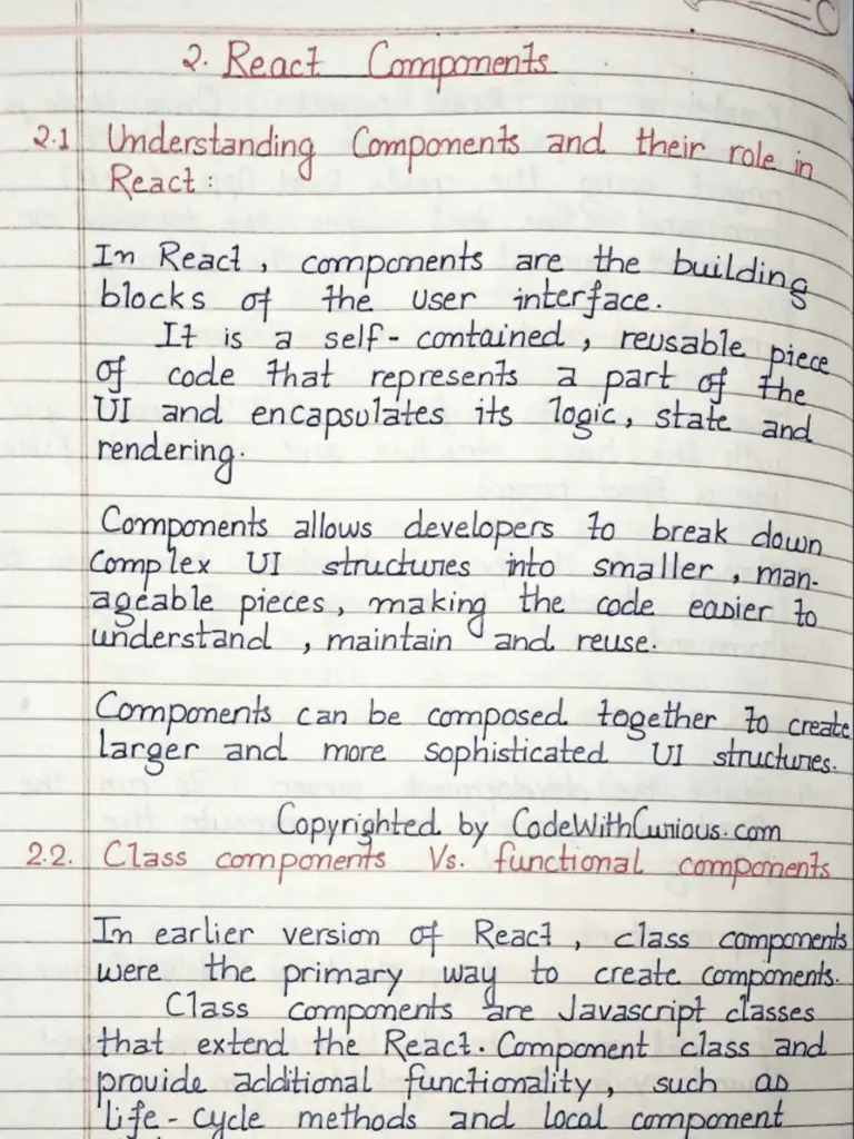 react formula notes | PDF