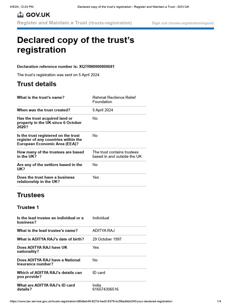 trust registration | PDF | Settlor | Common Law