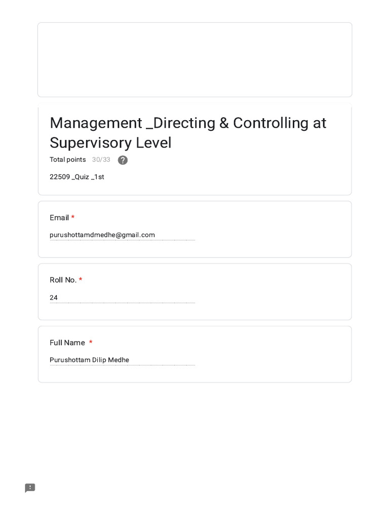 Management - Directing & Controlling at Supervisory Level | PDF ...