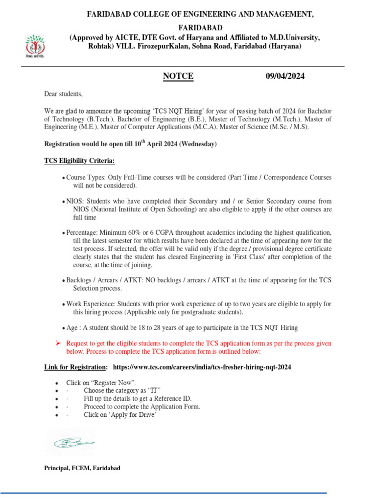 TCS Placement 2024 | PDF | Academic Degree | Bachelor's Degree