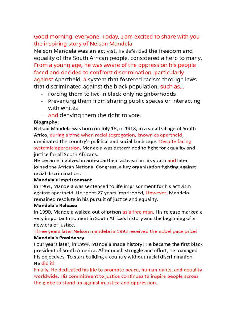 Nelson Mandela W | PDF | Social Science