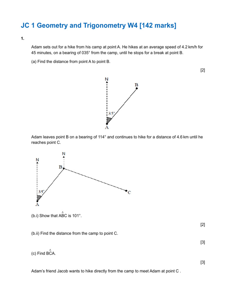 JC 1 Geometry and Trigonometry W4 240129 091736 240201 100035 | PDF ...