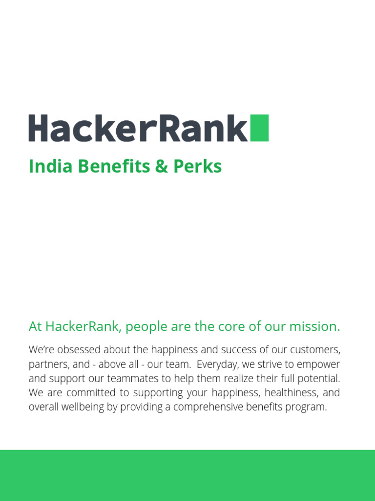 HackerRank - India Benefits and Perks | PDF | Employee Benefits | Insurance