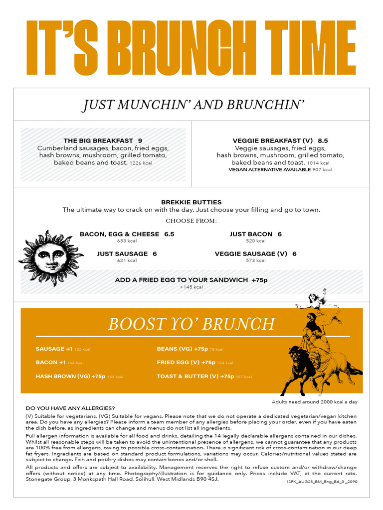 Big Breakfast & Brunch Menu Options | PDF | Sausage | Bacon
