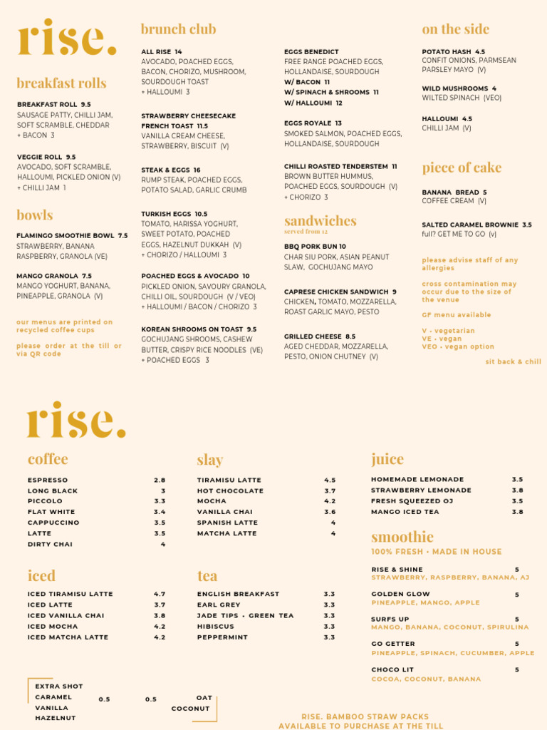 Rise Menu 2024.pdf-2 | Download Free PDF | Bacon | Foods