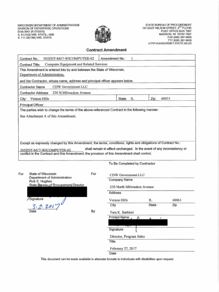 FINAL Contract - CDW Government LLC 3.7.17 - Redacted | PDF | Indemnity ...