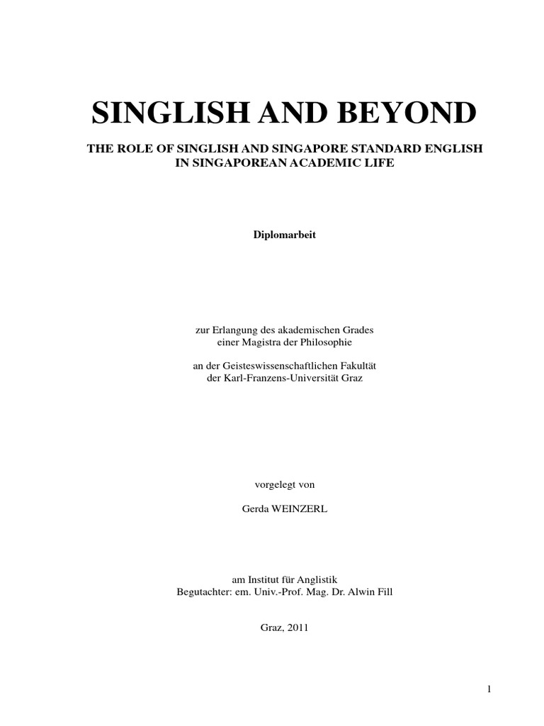 Singlish and Beyond | PDF | First Language | English As A Second Or ...