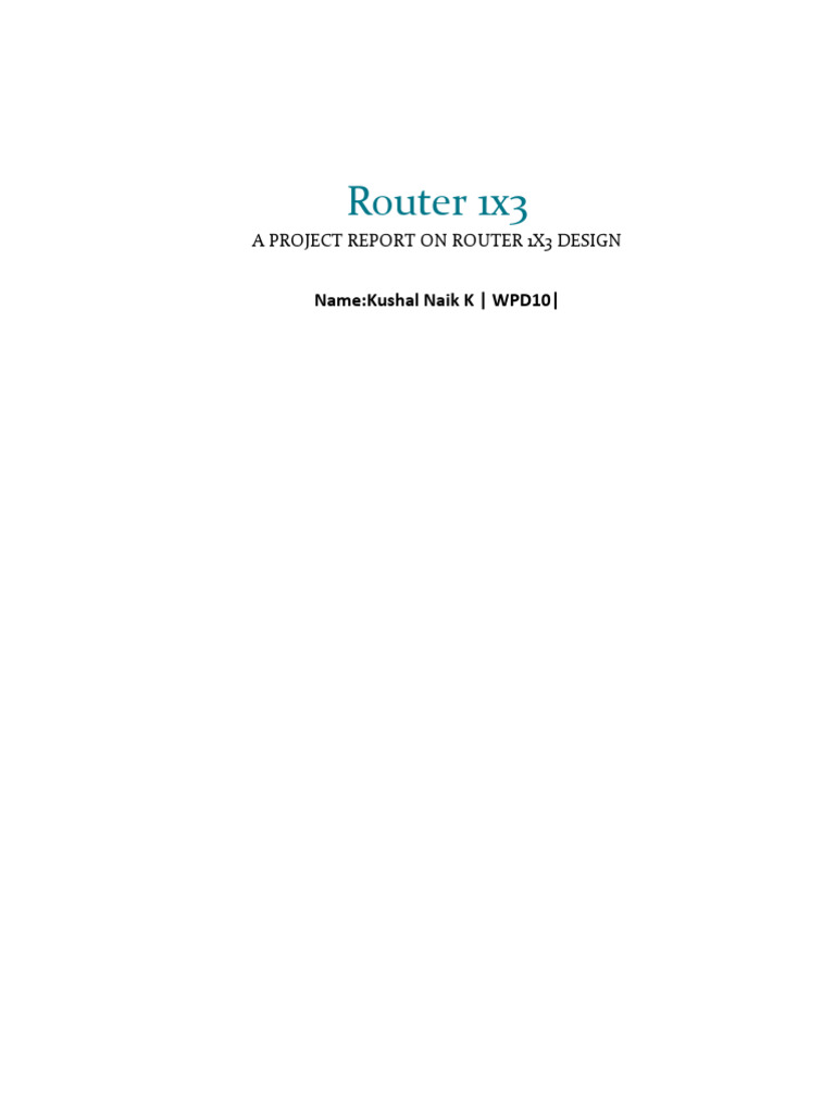 Router 1x3 REPORT1 | PDF