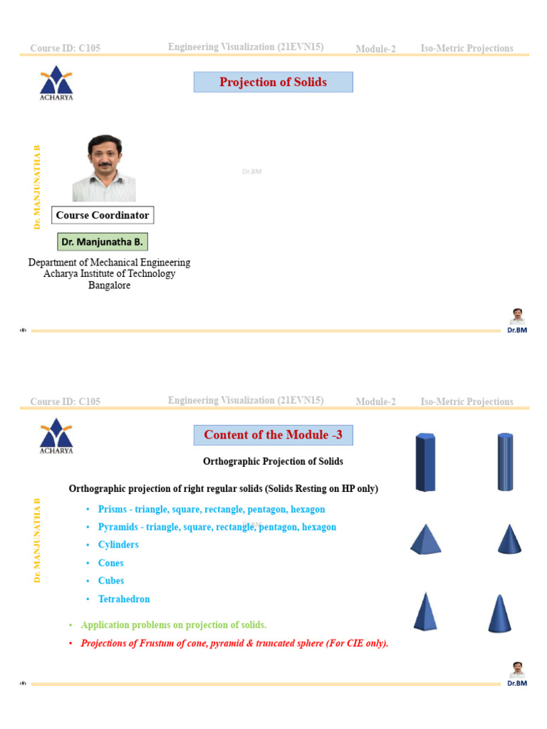 4 Projection Of Solids Pdf Geometric Objects Elementary Geometry 
