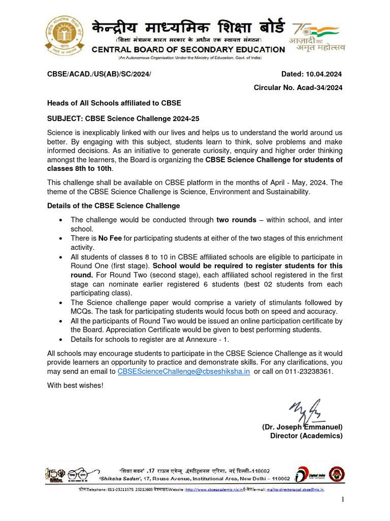 34 Circular 2024 | PDF | Schools