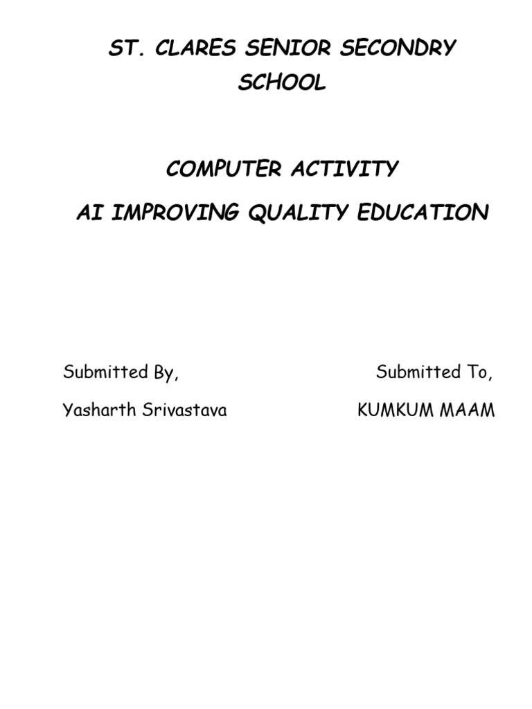 YASH ACTIVITY | PDF | Artificial Intelligence | Intelligence (AI) & Semantics