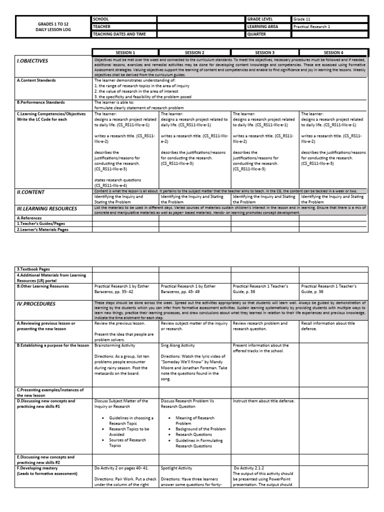 04.pr-1-Dll-Week 4 | PDF | Learning | Inquiry