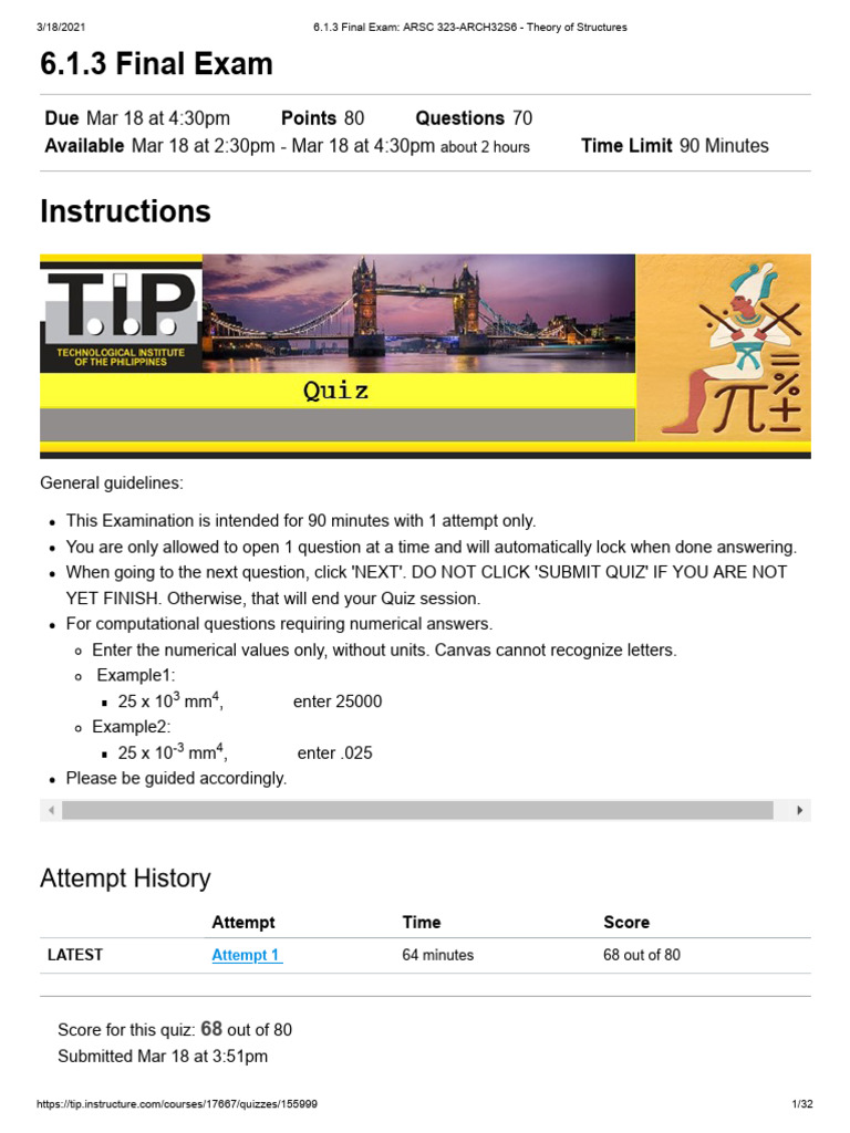 TOS-final-exam | PDF | Beam (Structure) | Bending