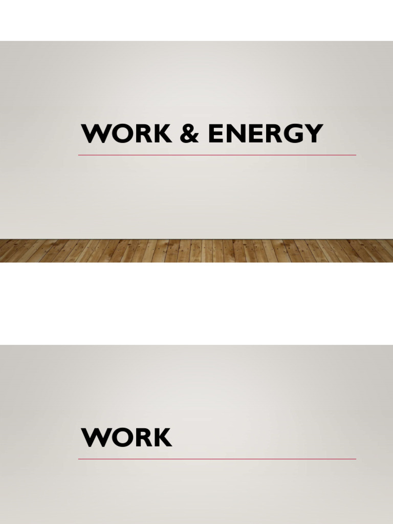 Work and Energy Concepts Explained | PDF | Force | Potential Energy