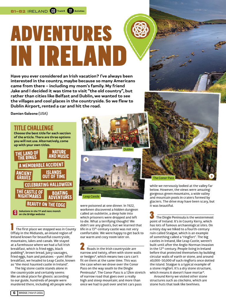 B 2024 03 Adventures in Ireland | PDF | Ireland