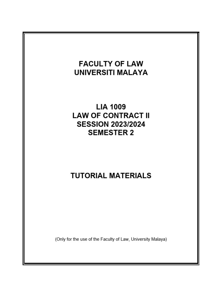 Tutorial Questions Contract 2 - 2024 | PDF | Damages | Snow White