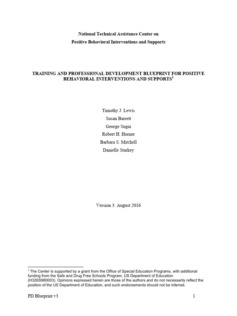 PBIS Professional Development Blueprint | PDF | Leadership ...