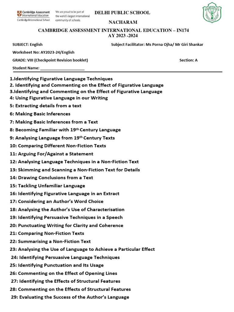 English-Checkpoint Revision Booklet | PDF | Diet (Nutrition) | Diet & Nutrition